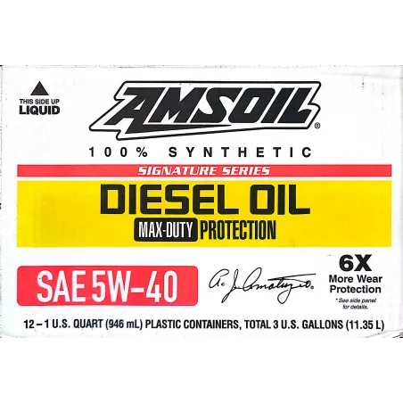 Amsoil 5W-40 Signature Series Max-Duty Synthetic Diesel Oil, 946ml